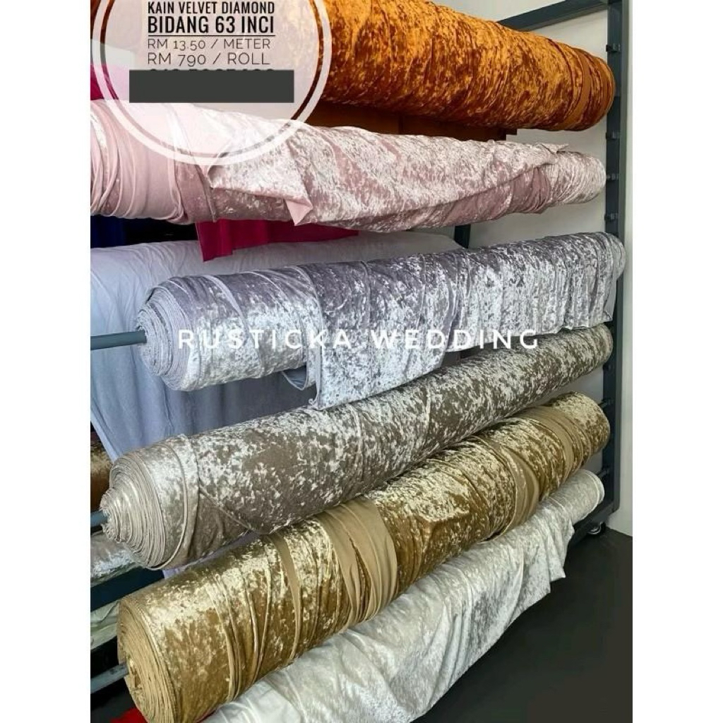 Kain Velvet Diamond Velvet Fabric Baldu Bidang 63 inci Wedding Backdrop ...
