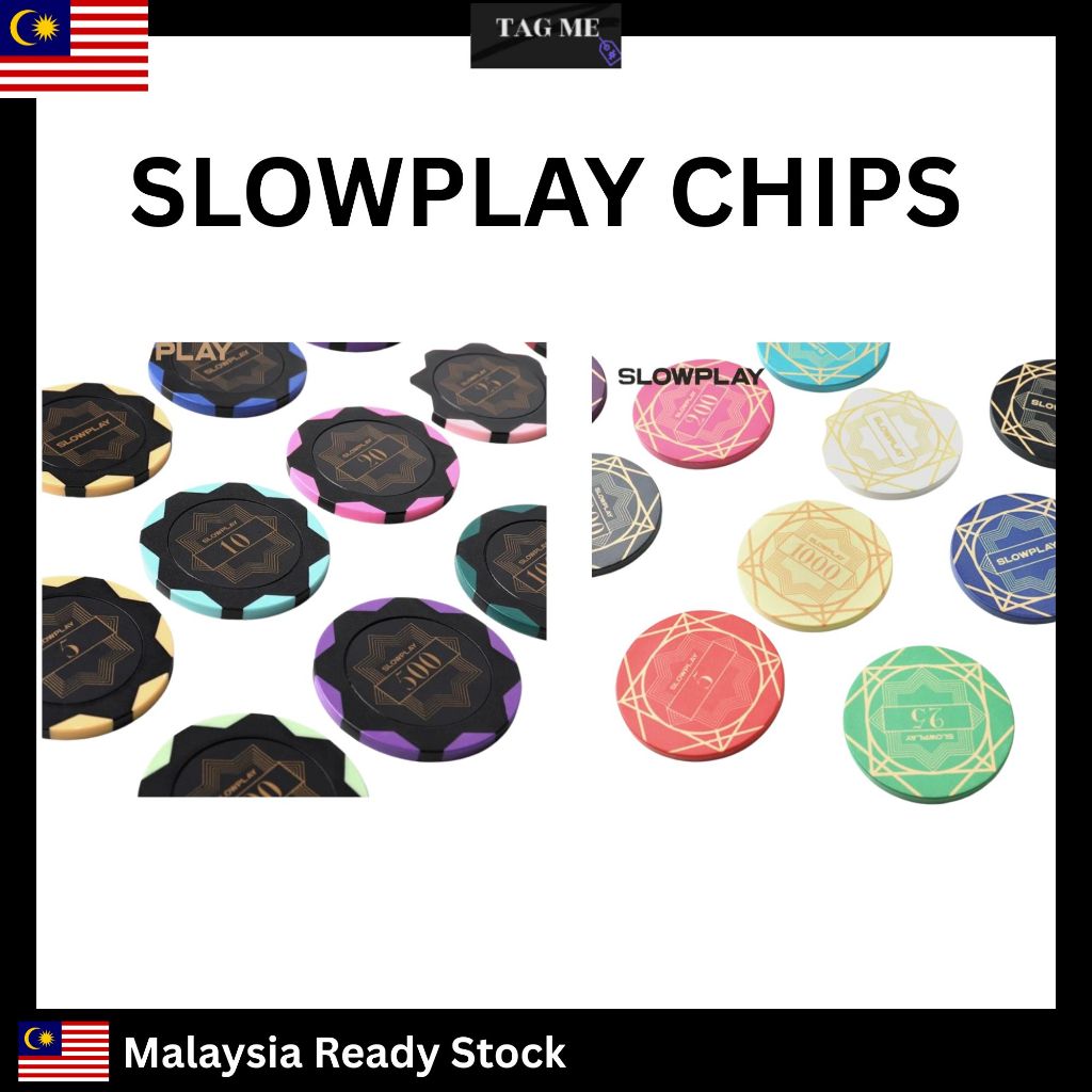 SLOWPLAY Ceramic/Clay Poker Chips Texas Holdem Professional Casino ...