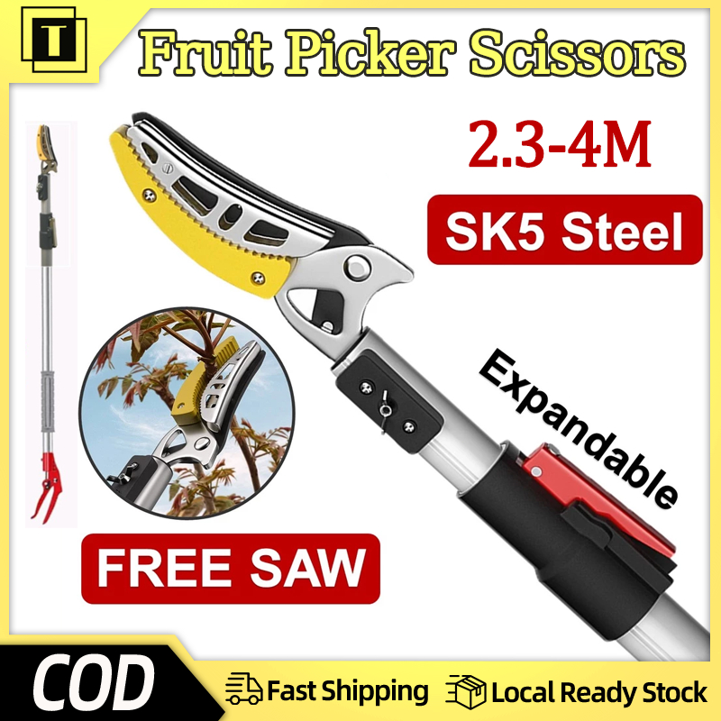 Fruit Picker 4 Meters Extendable High-altitude Fruit Cutter Scissors ...