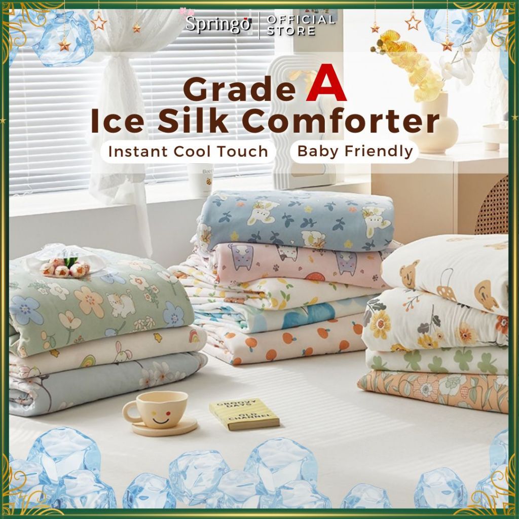 SPRINGO Premium ICE SILK COMFORTER Comfy Furry Sofa Blanket Selimut ...