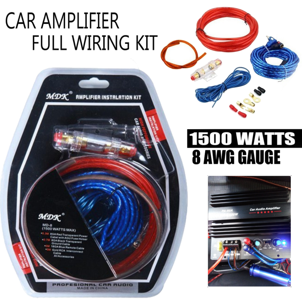 Car Amplifier Wiring Kit Woofer RCA Cable Speaker Wire Fuse Box 60A ...