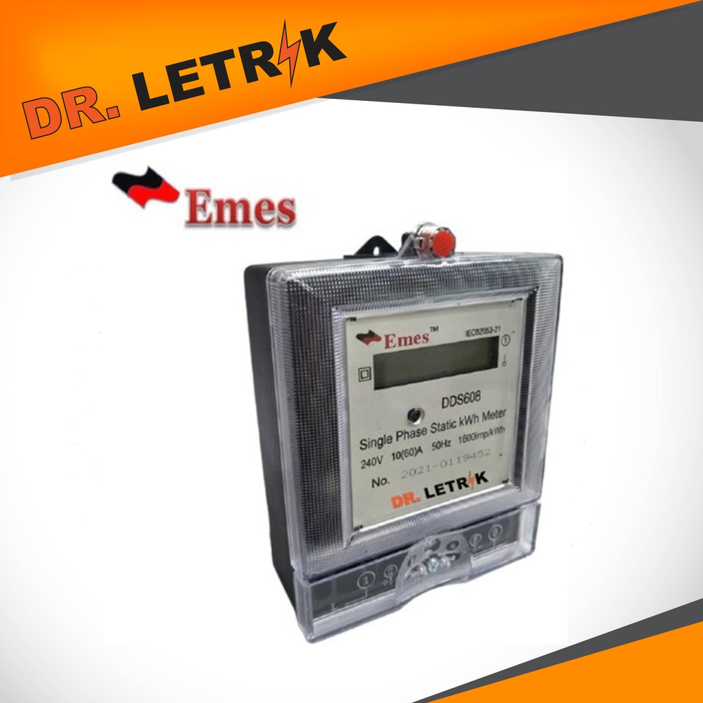 EMES DDS608 Single Phase 10(60)A KWH Meter Kilowatt Hour Meter (Digital ...