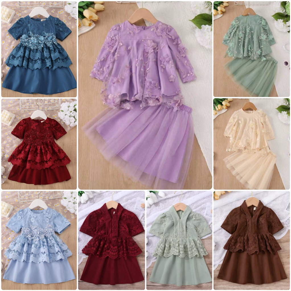 New Arrival 2026 Muslimah Baby Baju Raya Peplum Kebaya Lace Tutu Kurung ...