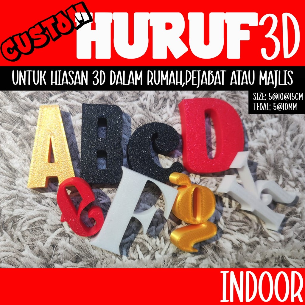 CUSTOM INDOOR HURUF & NOMBOR 3D | Majlis | Deco | DIY | Signage | Ayat ...