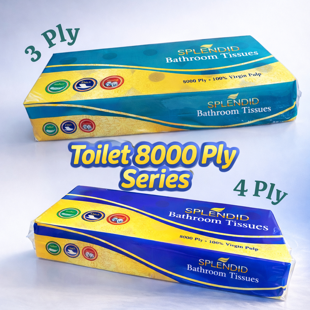 Splendid Bathroom Tissue Toilet Tissue 4 Ply 3 Ply 8000pcs Virgin Pulp ...