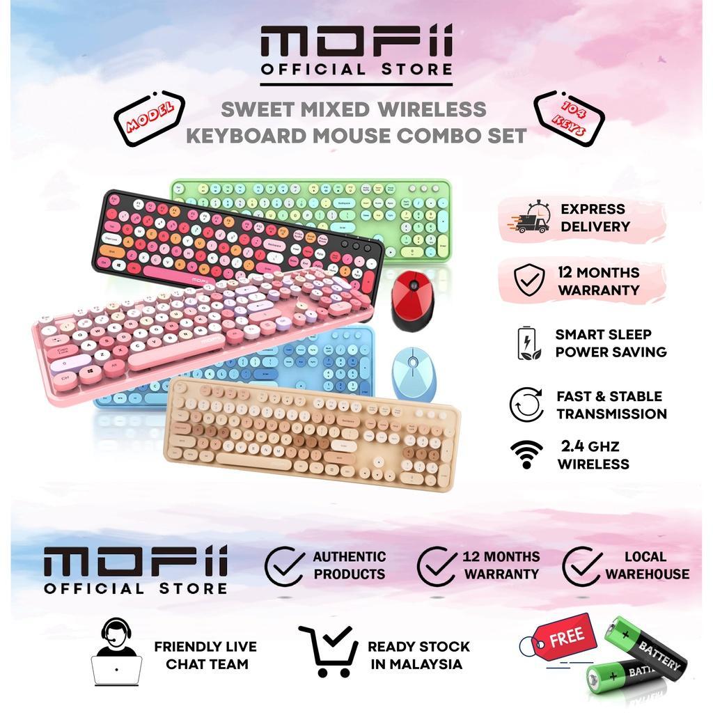 MOFII Sweet Mixed Colour Wireless Keyboard Set Adjustable Computer ...