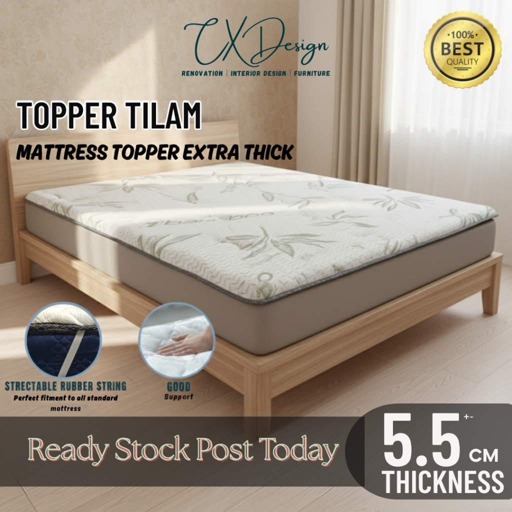 Premium Quality Mattress Topper Extra Thick 5.5cm / Tilam Pelapik Alas ...