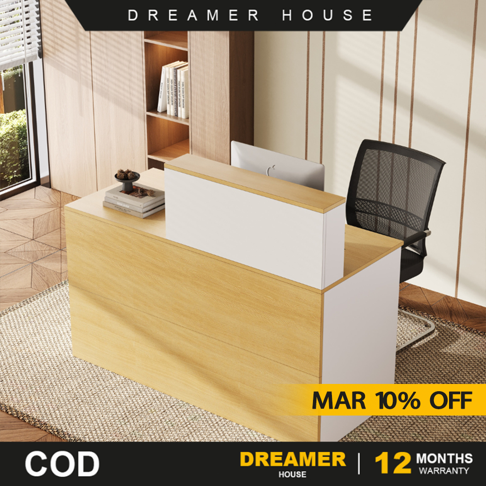 Cashier counter with lock/drawer Storage Wood Reception Counter Table ...