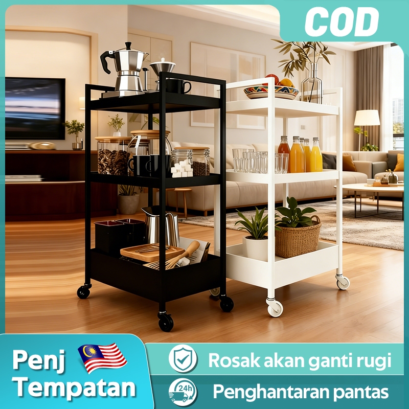 Metal Trolley Rack Multi-layer Storage Trolley Multifunctional Utility ...