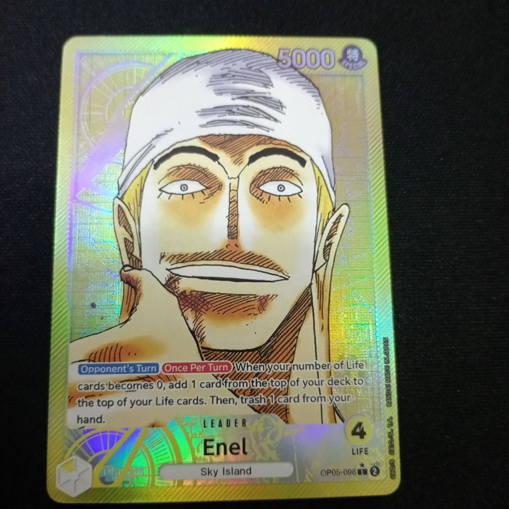 (EN) Enel YELLOW Leader OP05-098 AA Gred SS+ one piece card game tcg ...