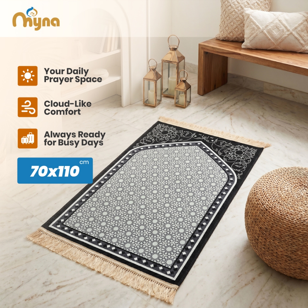 Sejadah Prayer Mat 70x110cm Anti Slip Soft Velvet Tebal Gebu Turkish ...