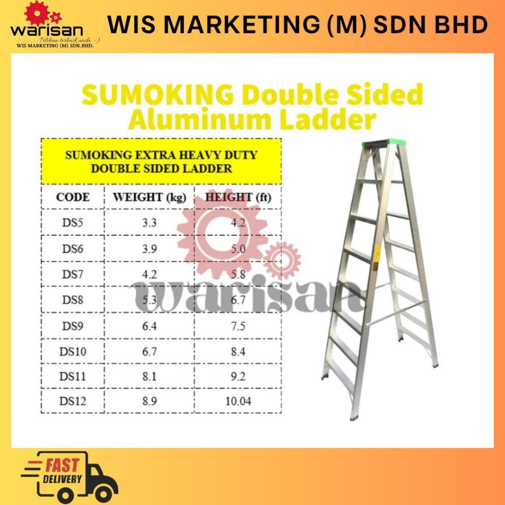 SUMOKING/STRONGMAN EXTRA HEAVY DUTY DOUBLE SIDED LADDER 7 /8 /9 /10 /11 ...