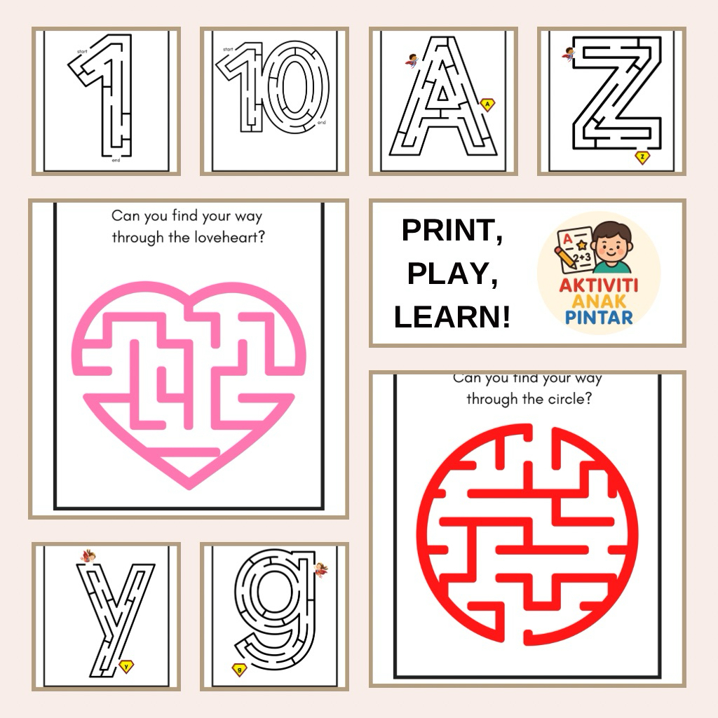 Brainy Maze: ABC, 123 & Shapes | Shopee Malaysia