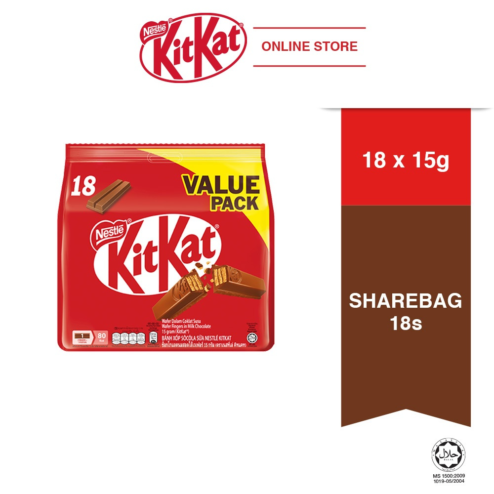 NESTLÉ KitKat® 2-Fingers Milk Chocolate Value Share Pack 18 Pieces ...