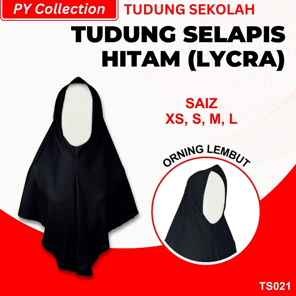 TS021 / PT003 - TUDUNG ORNING LEMBUT - HITAM | Shopee Malaysia