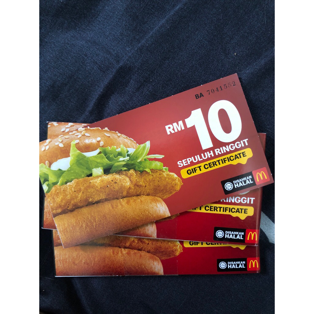 MCDONALD’S CASH VOUCHER RM10 (Valid to all store in Malaysia) | Shopee ...