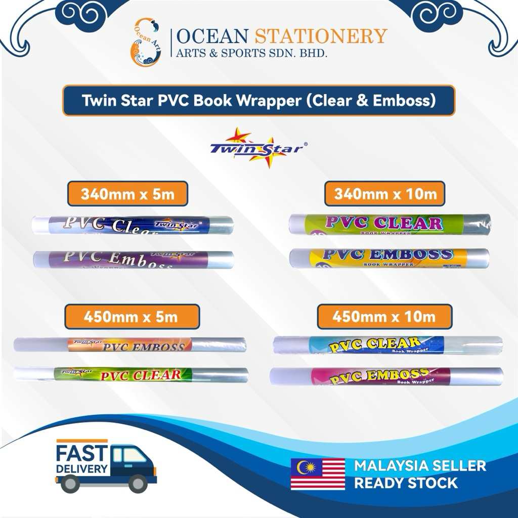 Twin Star PVC Book Wrapper / Book Cover / Pembalut Buku / Book Wrap ...