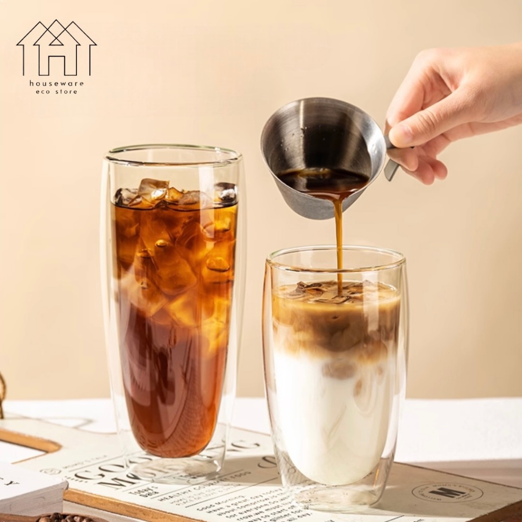 Double Wall Glass Cup Borosilicate Glass Double Layer Cup Mug Heat ...
