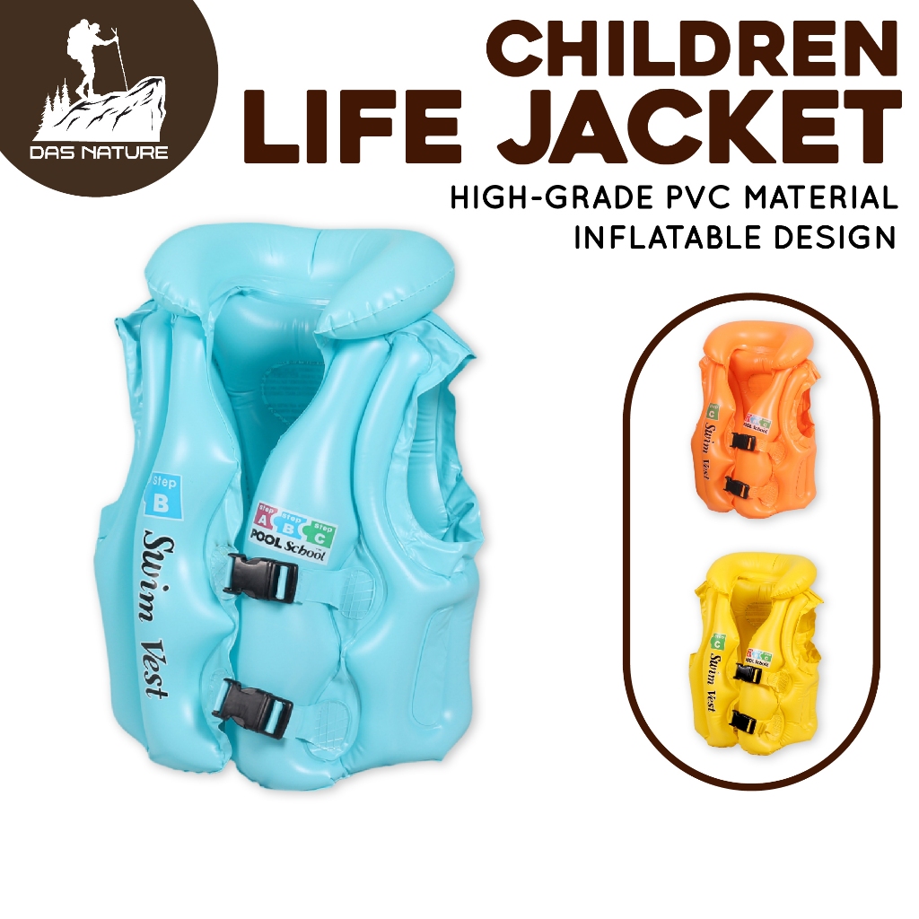 Children Life Jacket Vest ABC Pool School Inflatable Pool Float Life ...