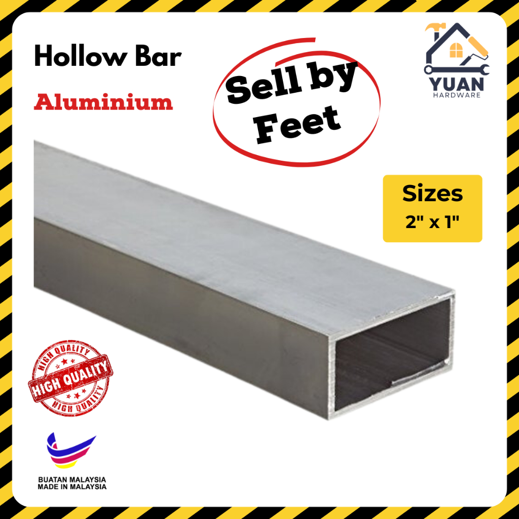 [Sell in FEET] 1" x 2" Aluminium Rectangular Hollow Bar | Aluminium ...