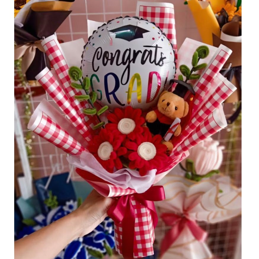 Graduation chenille pipe cleaner flower bouquet | Shopee Malaysia