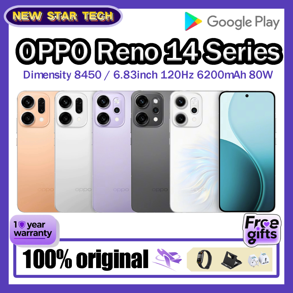 OPPO Reno 14 Pro Dimensity 8450 / OPPO Reno 14 Dimensity 8350 Dual Sim 5G Phone 6200mAh Battery ...