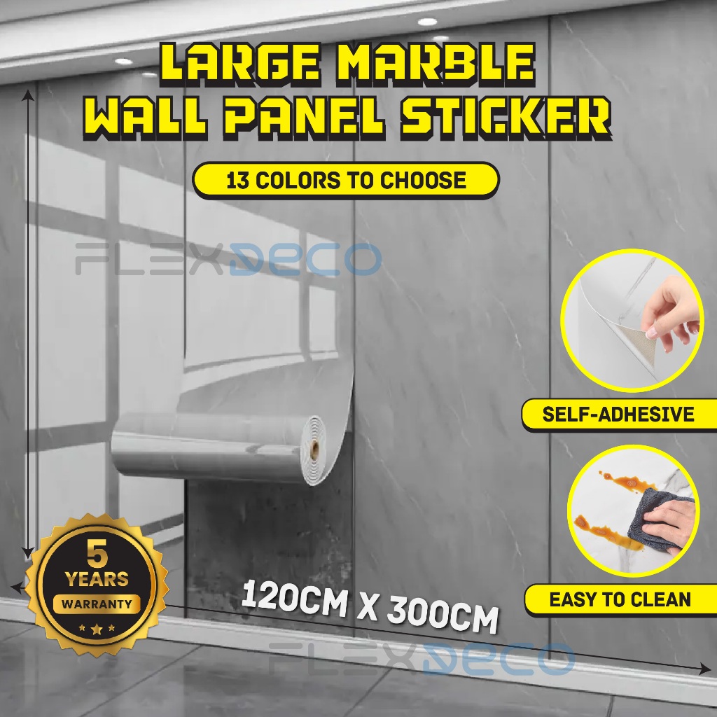 120CMX300CM Large Marble Wall Stickers Ceramic Wallpaper TV Self ...