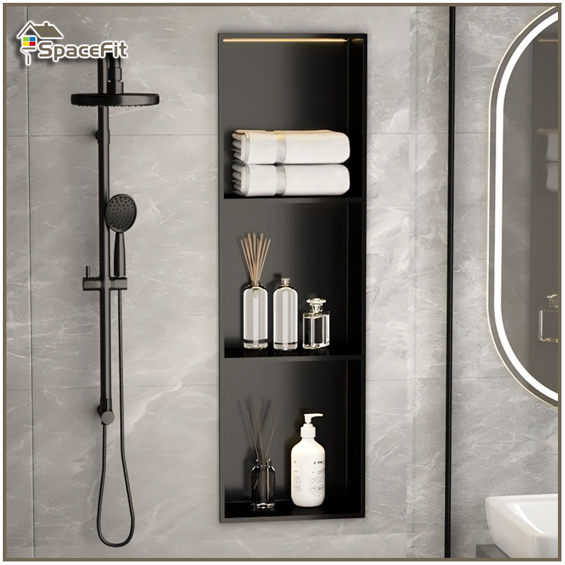 Stainless Steel Wall Bathroom Rack Bathroom Embedded Toilet Shelf ...