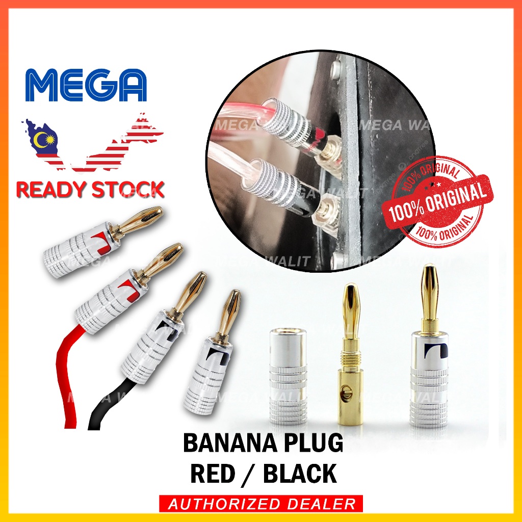 [1pcs] Banana Plug Audio Jack Connector (red/black) | Shopee Malaysia