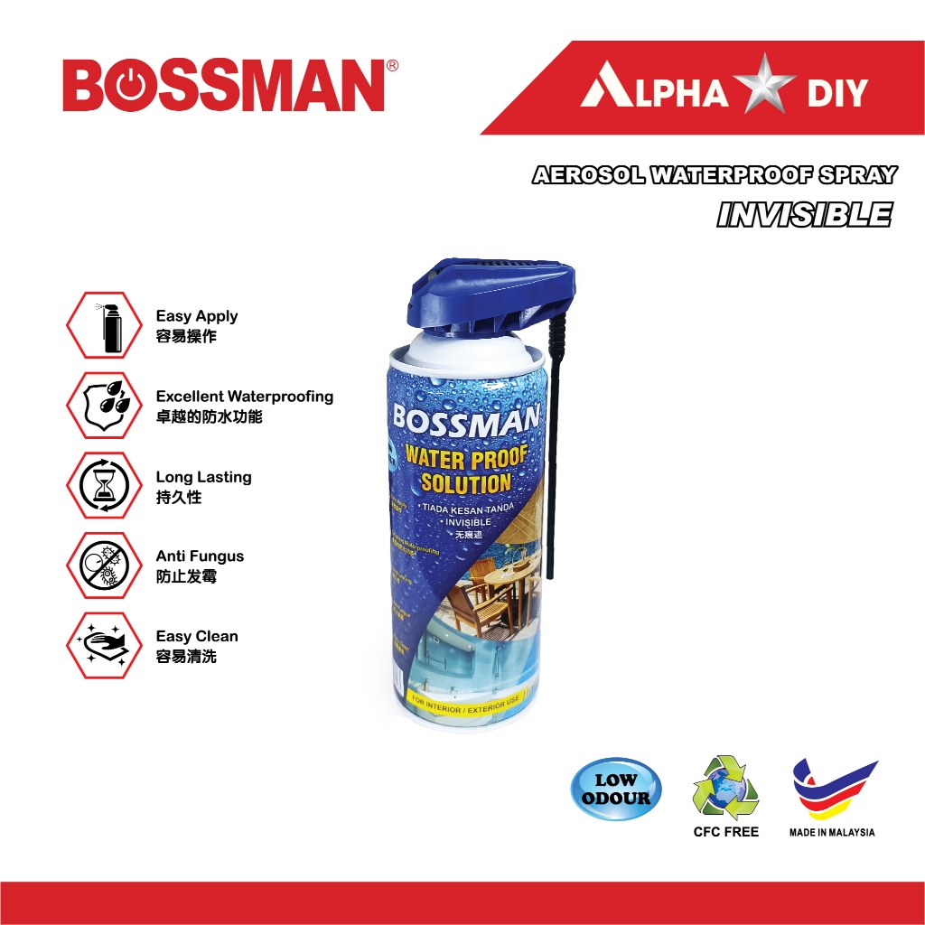 BOSSMAN Aerosol Waterproof Spray (400ml) Oil Removal,Dust Removal ...