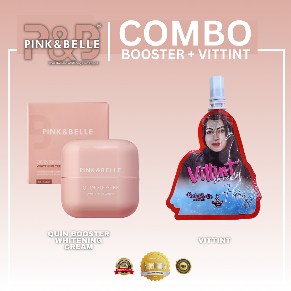 Pinkandbelle Combo Booster + Vittint - 1 Quin Booster Whitening Cream ...