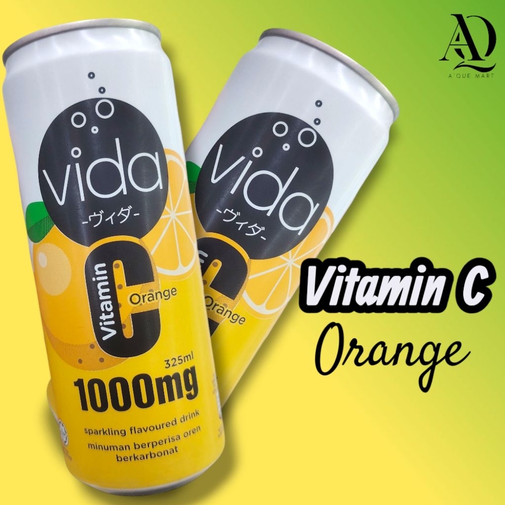 VIDA VITAMIN C Orange 1000mg Sparkling Flavoured Drink 325ml Minuman ...