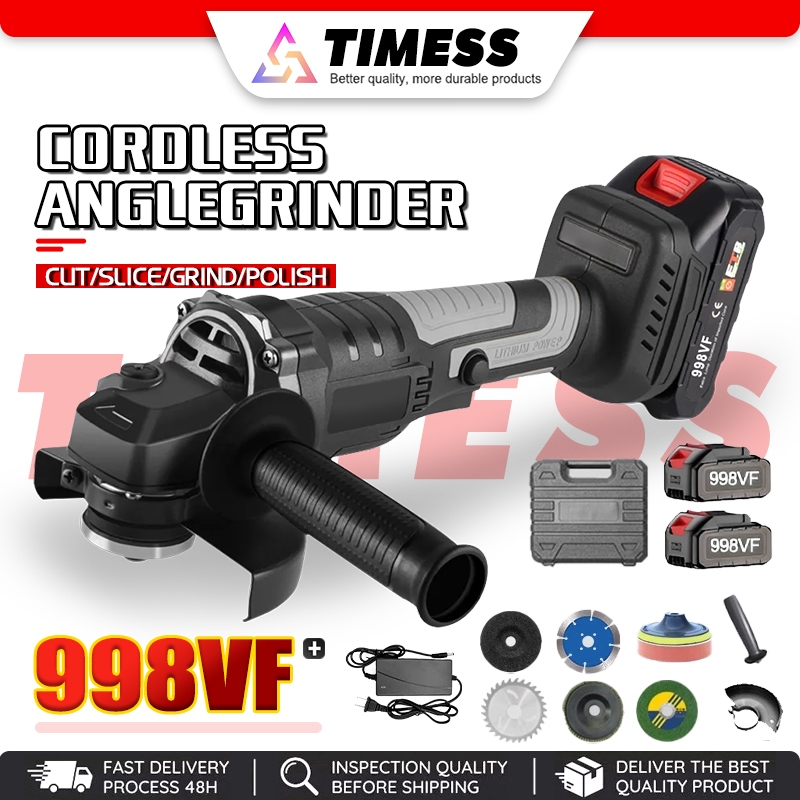 988VF Cordless Angle Grinder 2000RPM Brushless Rechargeable Lithium ...