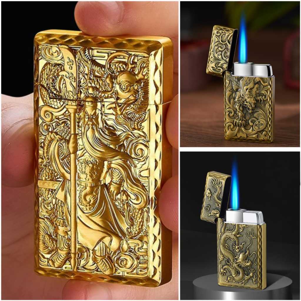 LGT 07 - Windproof Gas Lighter Jet Flame Refillable Dragon Design ...