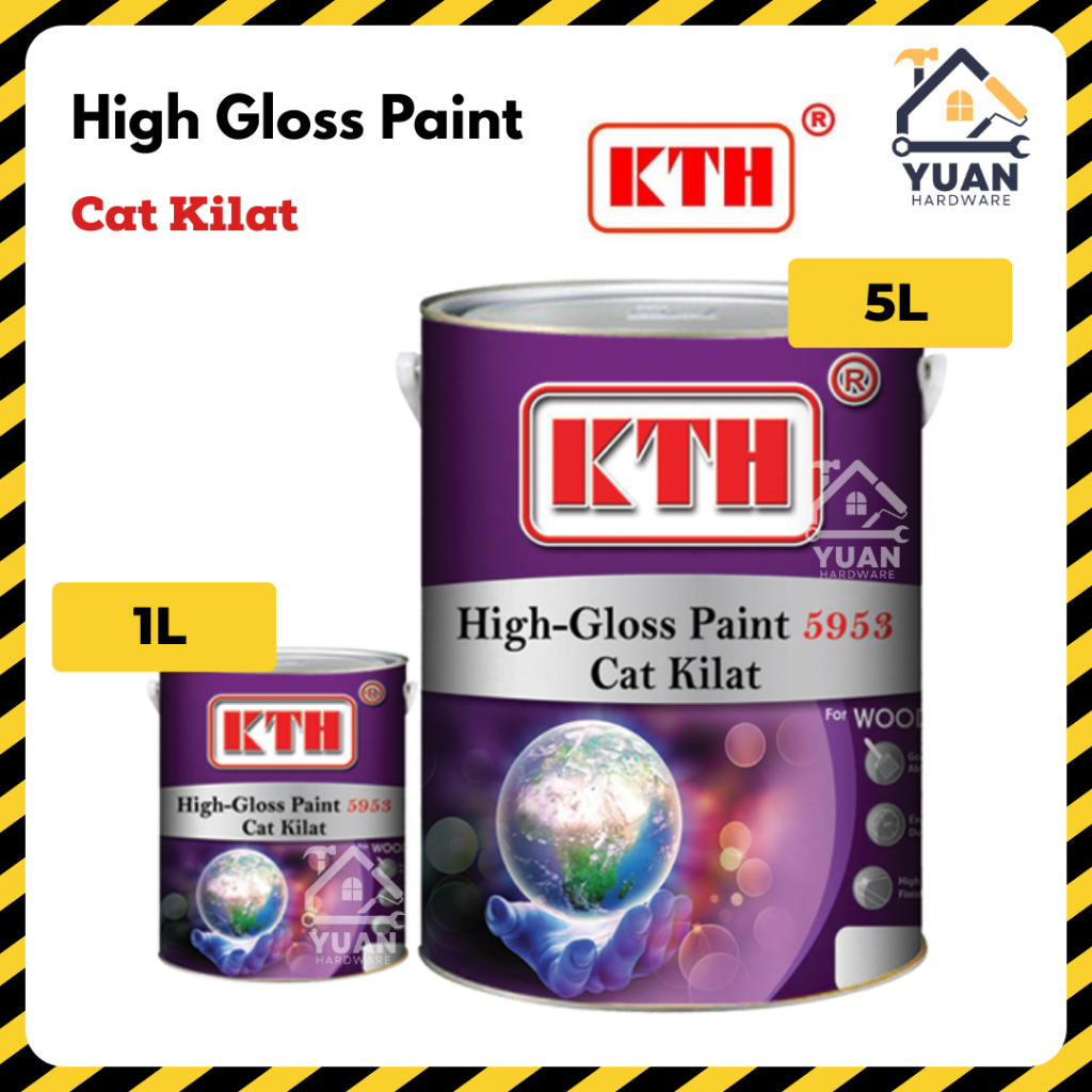 1L KTH High Gloss Paint 5953 Wood & Metal | Cat Minyak Cat Kayu Cat ...