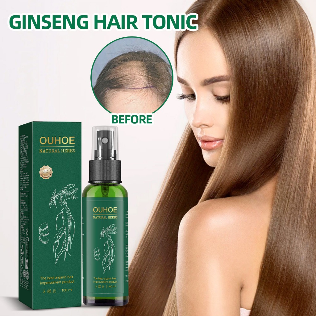 OUHOE Ginseng Hair Growth Spray Anti Hair Loss Hair growth serum Herb ...