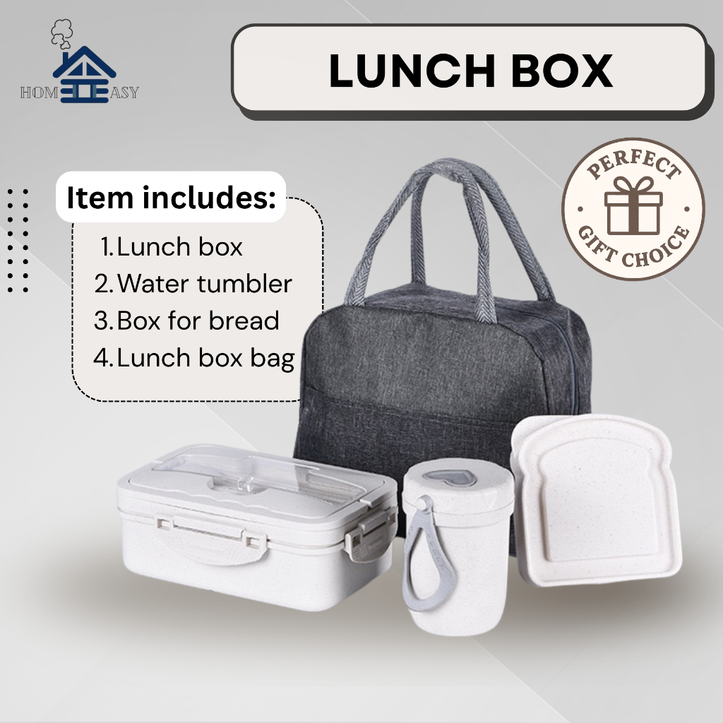 HomeEasy Lunch Box Set with Bag / Kotak Makanan / Bento Set Container ...