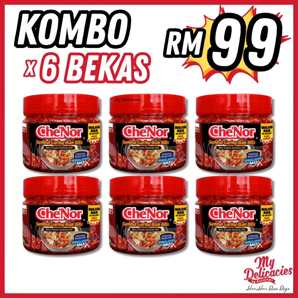 KOMBO RM99 : Che'Nor Sambal Garing Ikan Bilis, Sambal Super Spicy ...