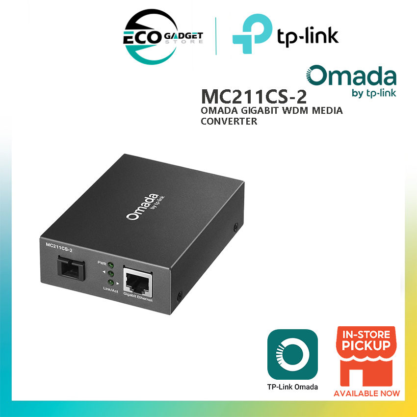 TP-Link Omada MC211CS-2 10/100/1000 Mbps RJ45 to 1000 Mbps Single-mode ...
