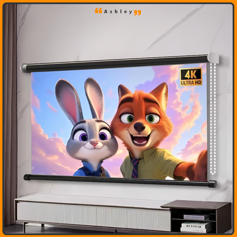 Skrin Projektor Projector Screen 3D 4K LCD Layar Projector Screen ...