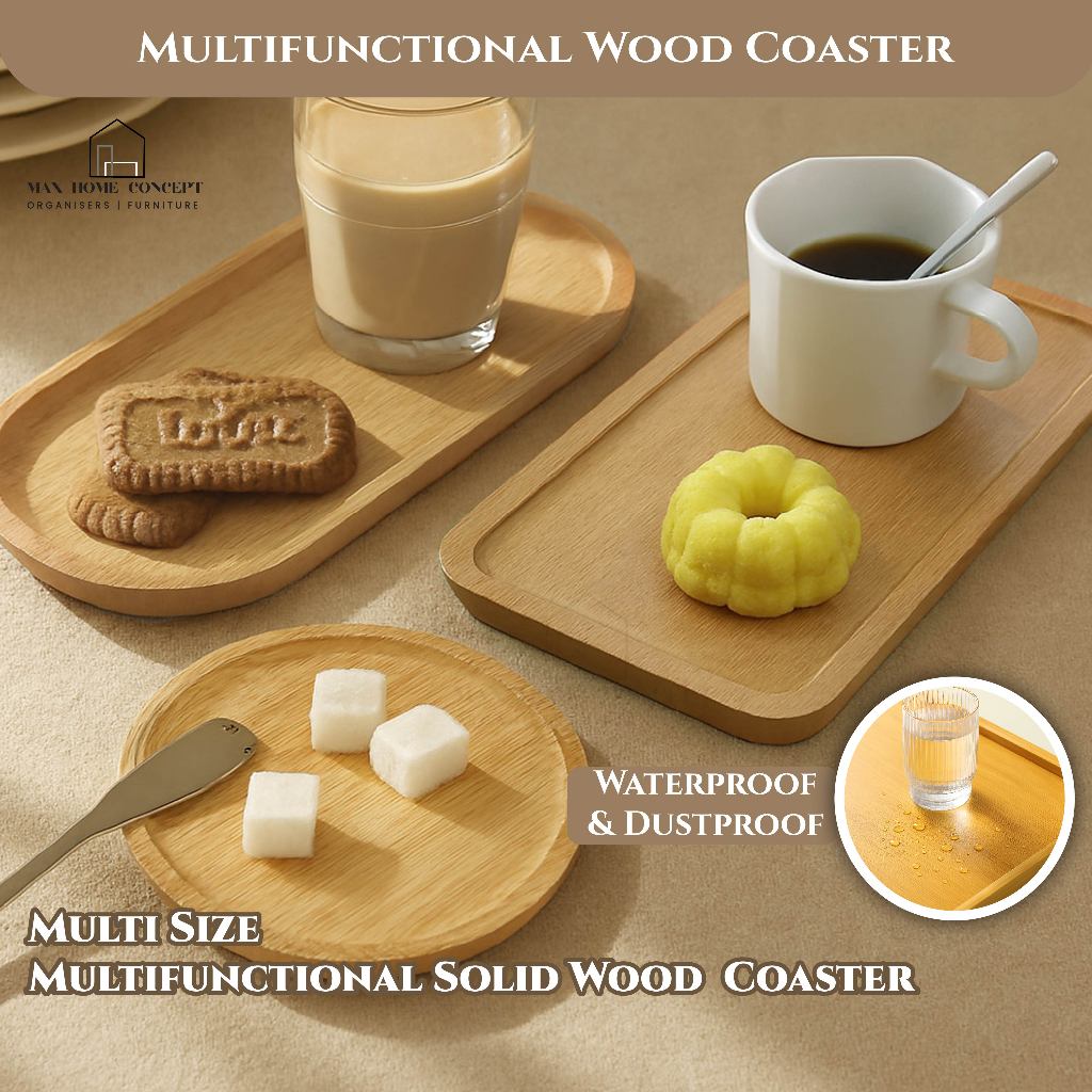READY STOCK WOODEN COASTERS | WOODEN PLATE | FOOD TRAY | COFFEE TRAY ...