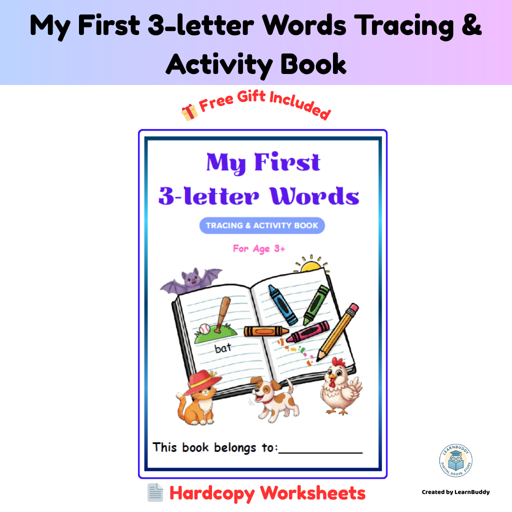 [Hardcopy] Printed 3-letter CVC Words Tracing & Activity Worksheet ...