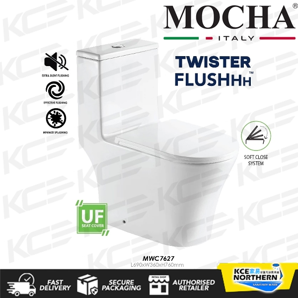 KCE 🔥 MOCHA One Piece Wc MWC7627 water closet jamban tandas twister ...