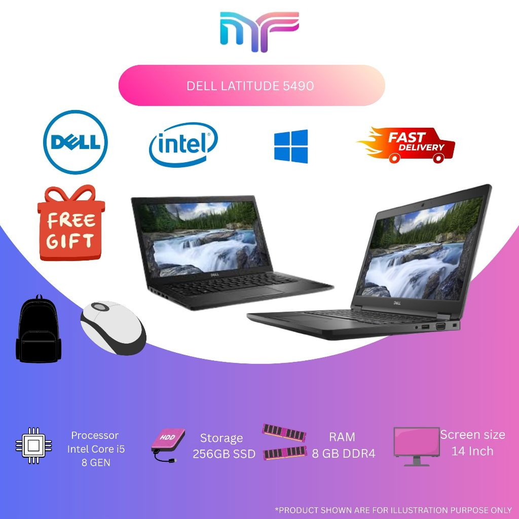 DELL LATITUDE 5490 I5 8th-gen 8GB DDR4 Ram 256GB Storage 14 Inch Screen ...