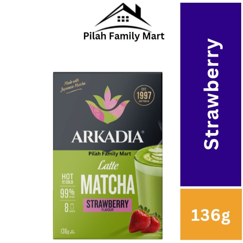ARKADIA Latte Matcha Flavour - Original / Strawberry 136g (8 x 20g ...