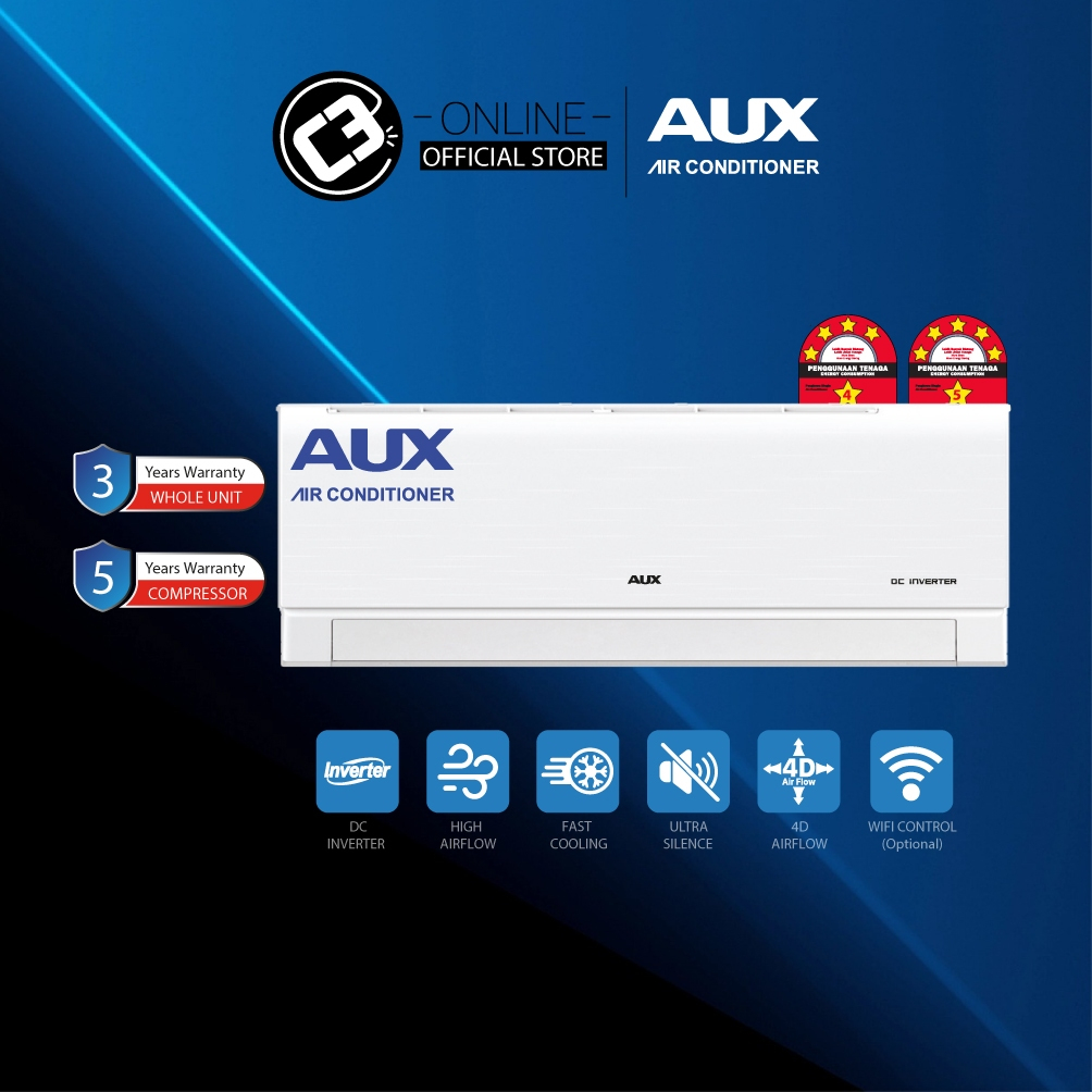 AUX Penyaman Udara Inverter R32 C-Series 1.0HP ~ 2.5HP | Shopee Malaysia