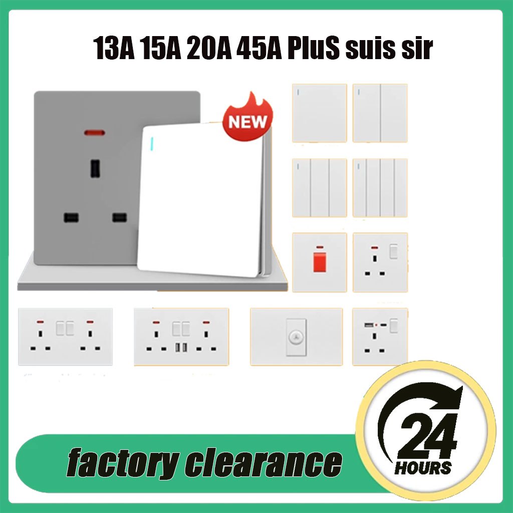 [SIRIM] Switch Grande White/Grey Switches Socket Wall Switch Slim ...