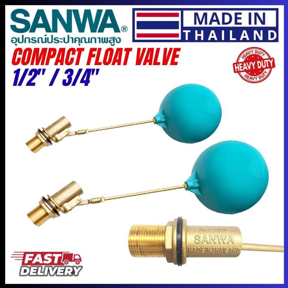 SANWA HEAVY DUTY Brass Float Valve MOH for Water Tank / Batang Bola ...