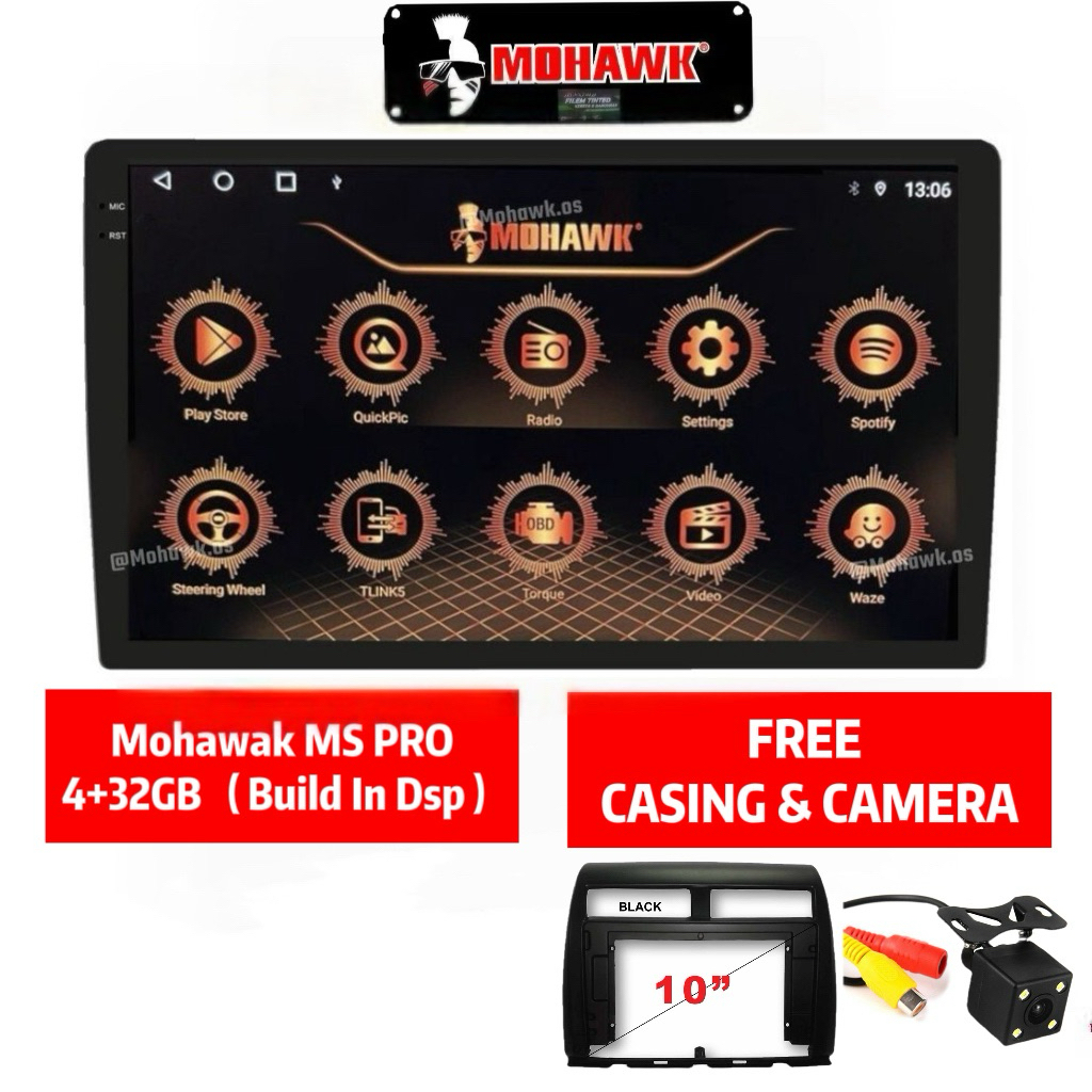 【FREE CASING & CAMERA】Mohawk MS PRO Car Android Player 2K QLED 4+64GB ...