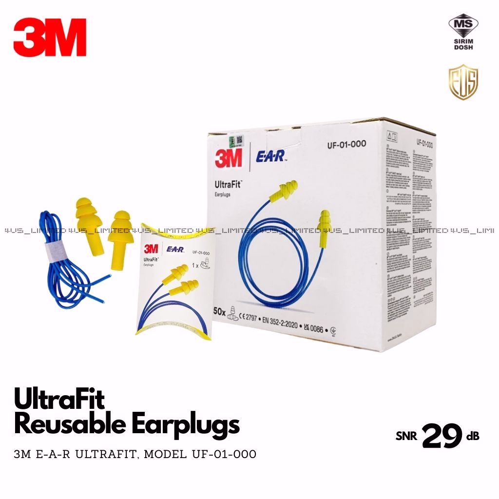 3M UltraFit Reusable Earplugs UF-01-000 E-A-R | Ultrafit Earplugs ...